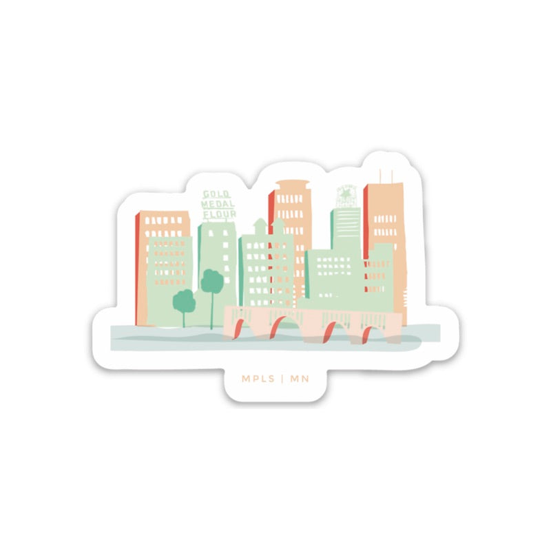 Minneapolis Skyline Sticker | Minneapolis Skyline Art | Minnesota Made ...